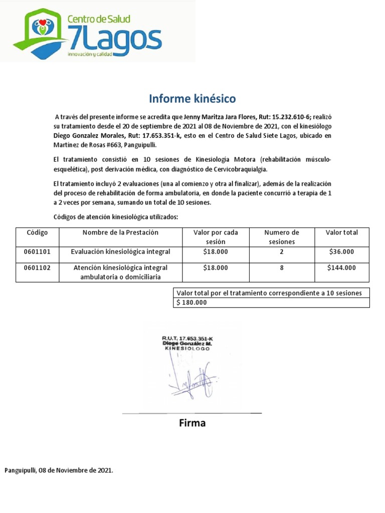 Informe Kinésico Jenny | PDF