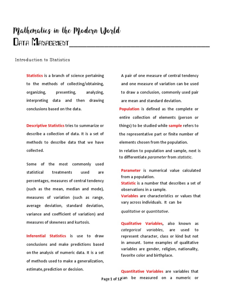 MMW Reviewer Data Management | PDF MMW Reviewer Data Management | PDF