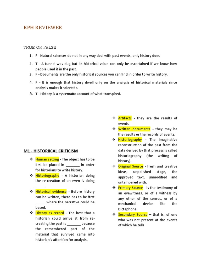 RPH Reviewer | PDF | Corazon Aquino