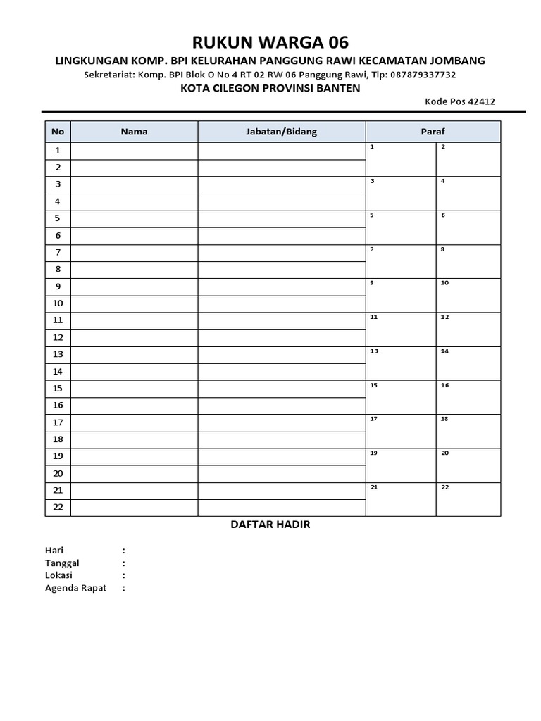 Form Absensi Ok | PDF