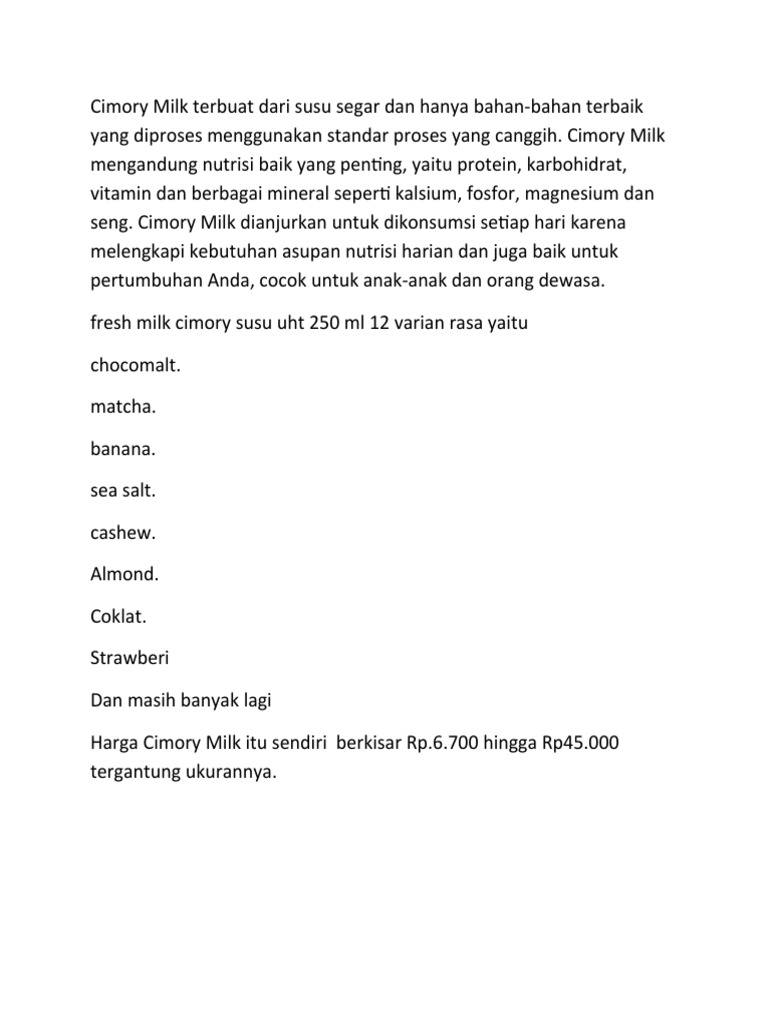 Cimory Milk Ter-WPS Office | PDF