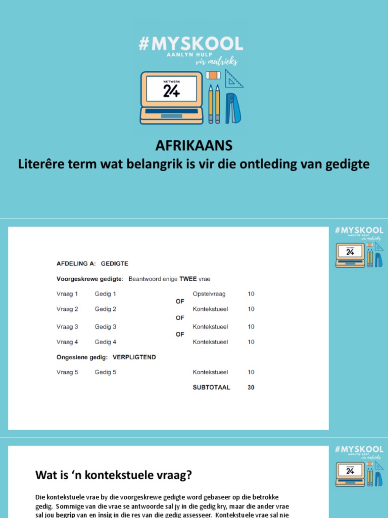 MySkool24 Ontleding Van Gedigte | PDF