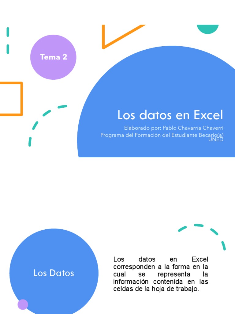 Tema 2 - Los Datos en Excel | PDF