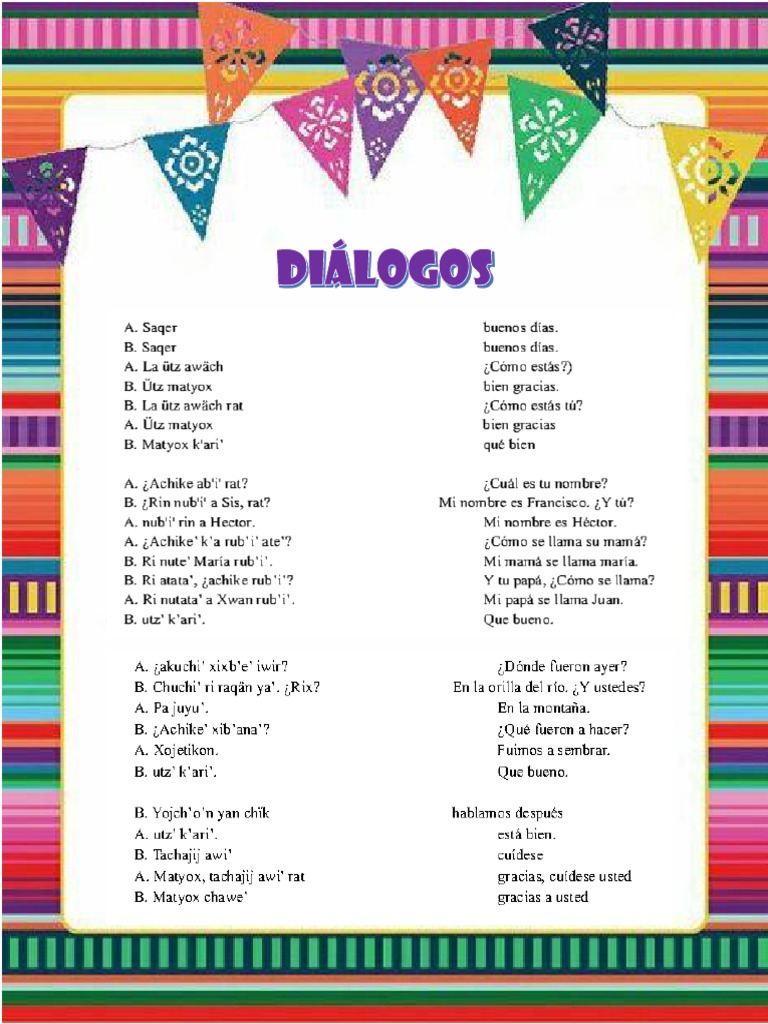 Diálogos en Kaqchikel | PDF