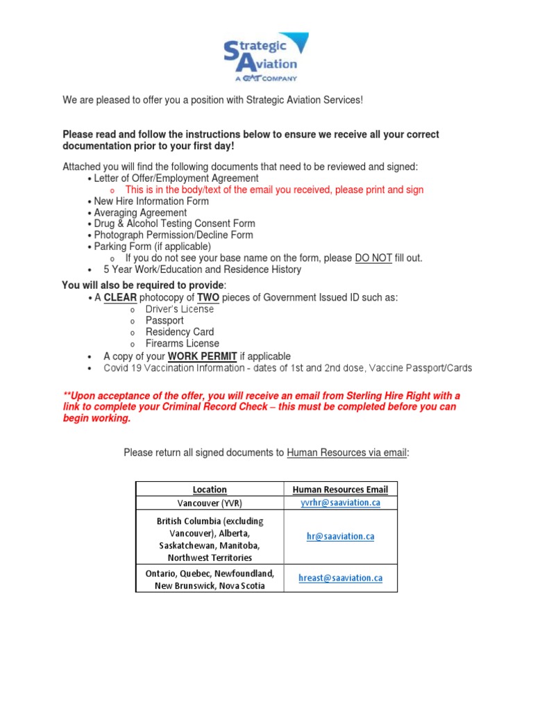 New Hire Documentation Instructions | PDF