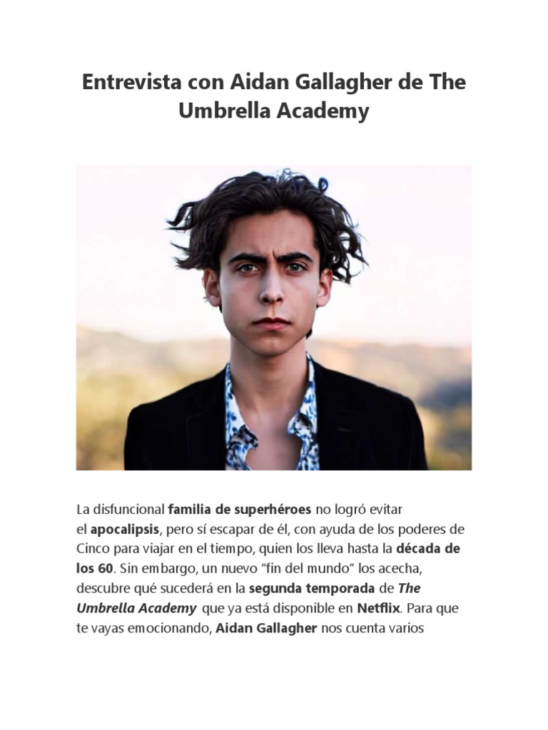 Entrevista Con Aidan Gallagher de The Umbrella Academy | PDF | Adultos jóvenes
