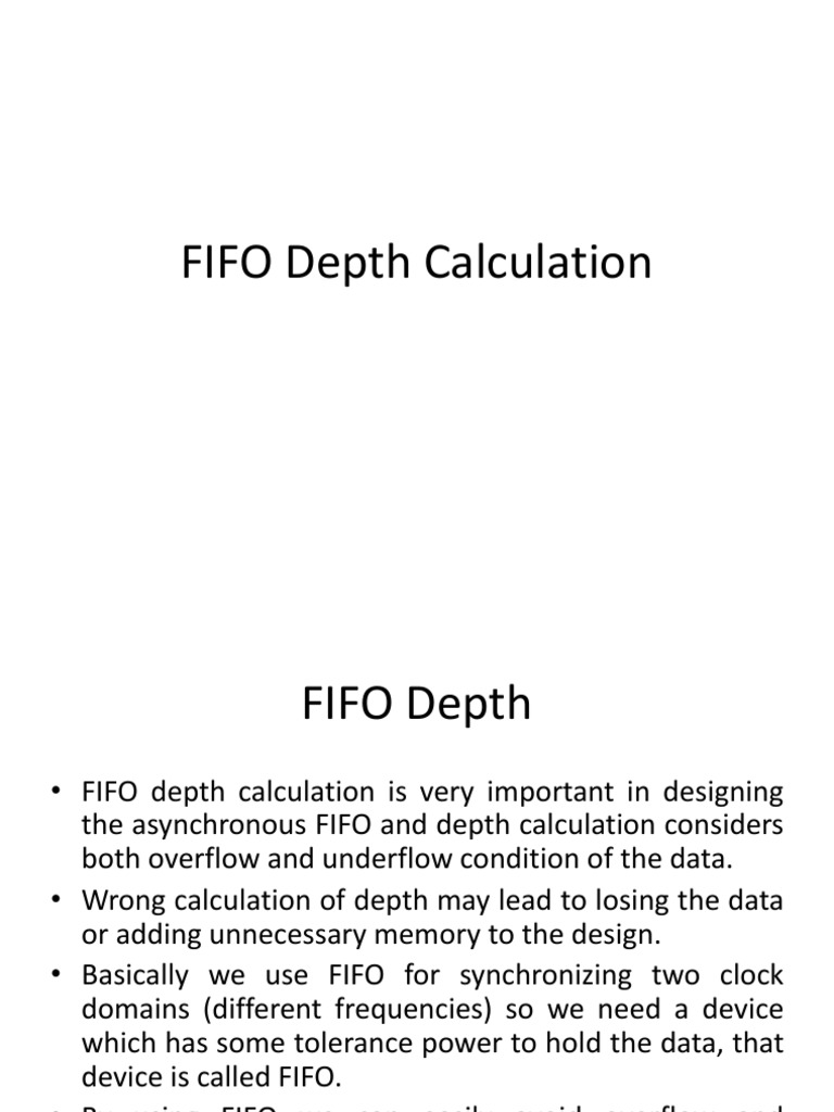 FIFO Depth Calculation1 | PDF FIFO Depth Calculation1 | PDF