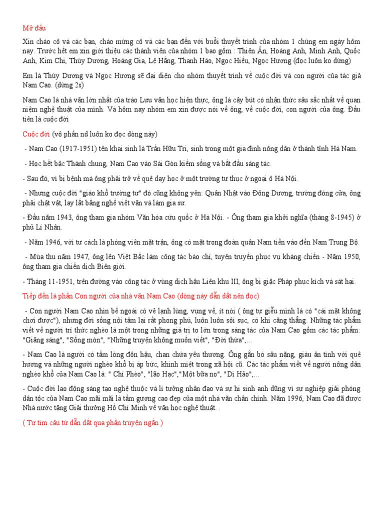 Nam Cao Word | PDF