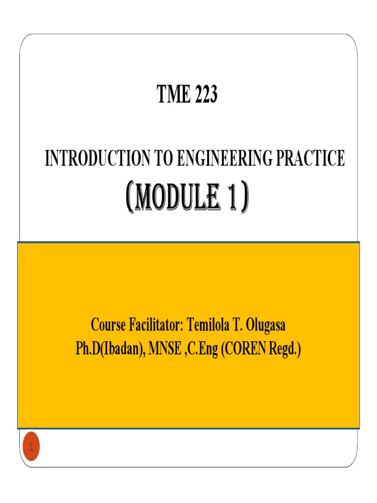 TME 223 - Module 1 | PDF | Social Science | Science & Mathematics