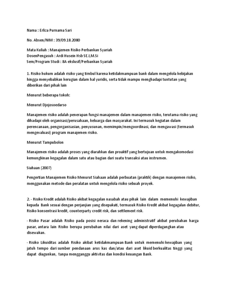 Erliza Purnama Sari, 8A Eks Perbankan Syariah | PDF