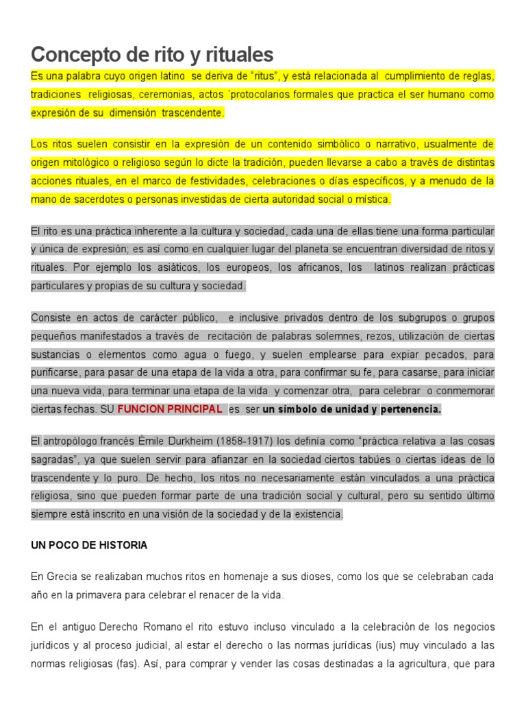 LECTURA Concepto de Rito | PDF | Rituales