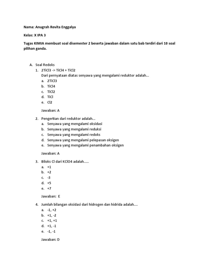 TUGAS KIMIA Oleh - X IPA 3 | PDF
