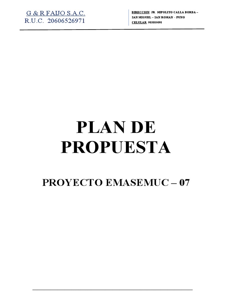 Propuesta G&R Faijo Sac | PDF | Bienes de arrendamiento | Propiedad