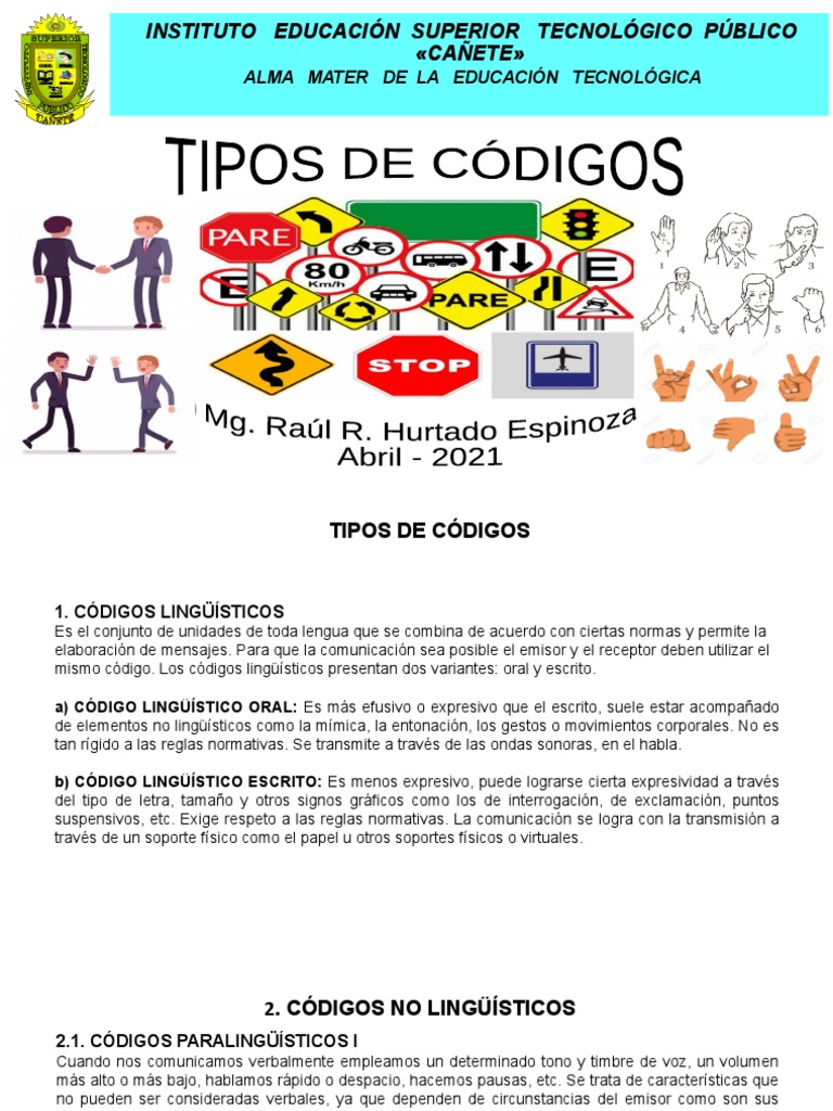 Clase #2 Tipos de Códigos - 21 | PDF | Comunicación | Comunicación no ...