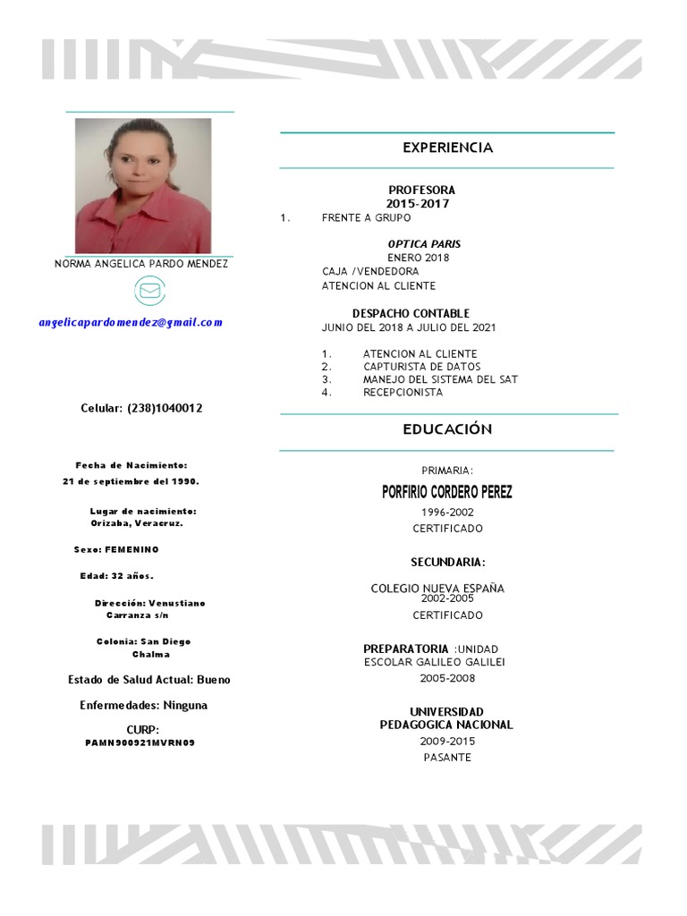 Curriculum Norma Angelica | PDF