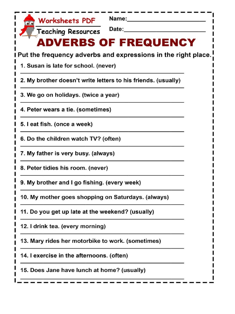 adverbs of frequency | PDF