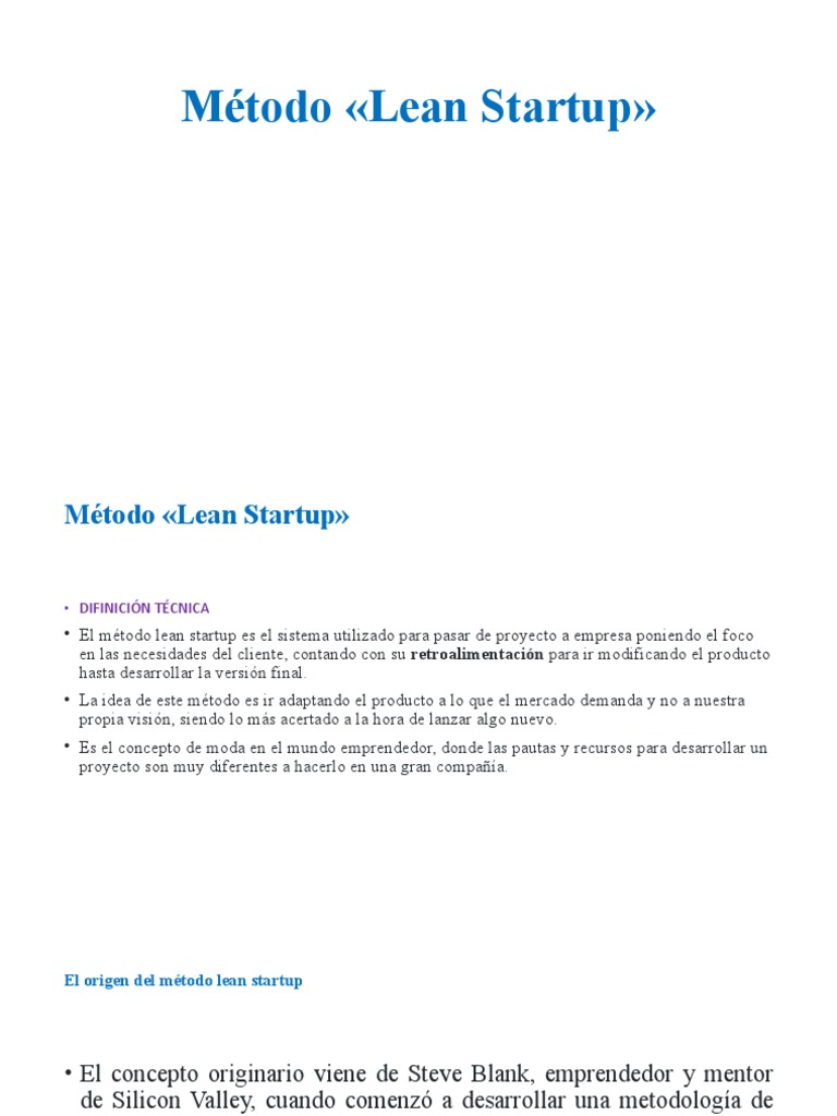 Guía del Método Lean Startup | PDF | Lean Startup | Empresa de inicio