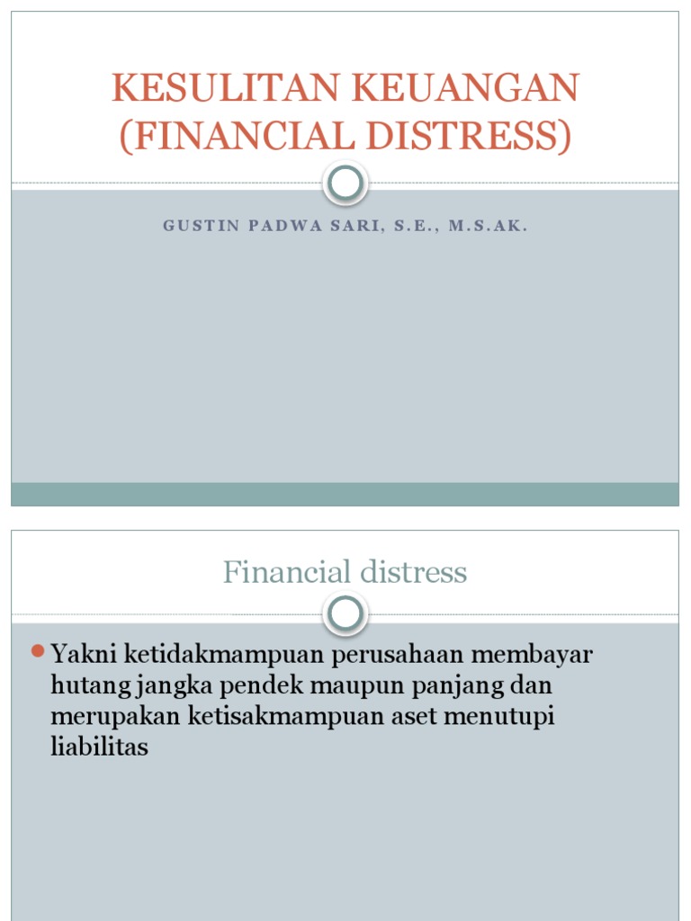 5 Kesulitan Keuangan (Financial Distress) | PDF