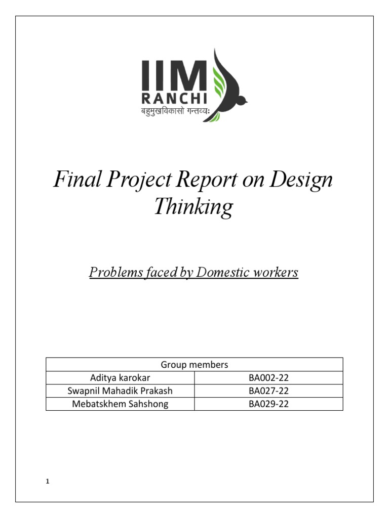 Design Thinking Report Final1 | PDF