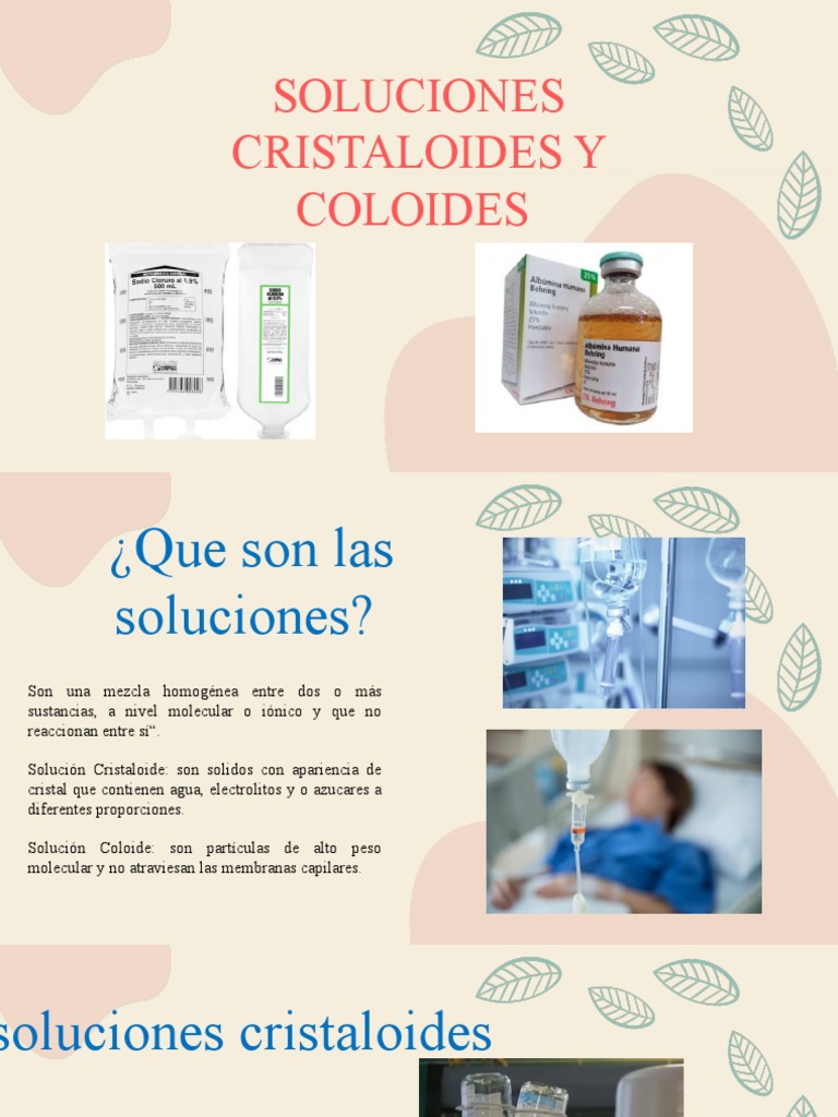 Soluciones Cristaloides y Coloides | PDF