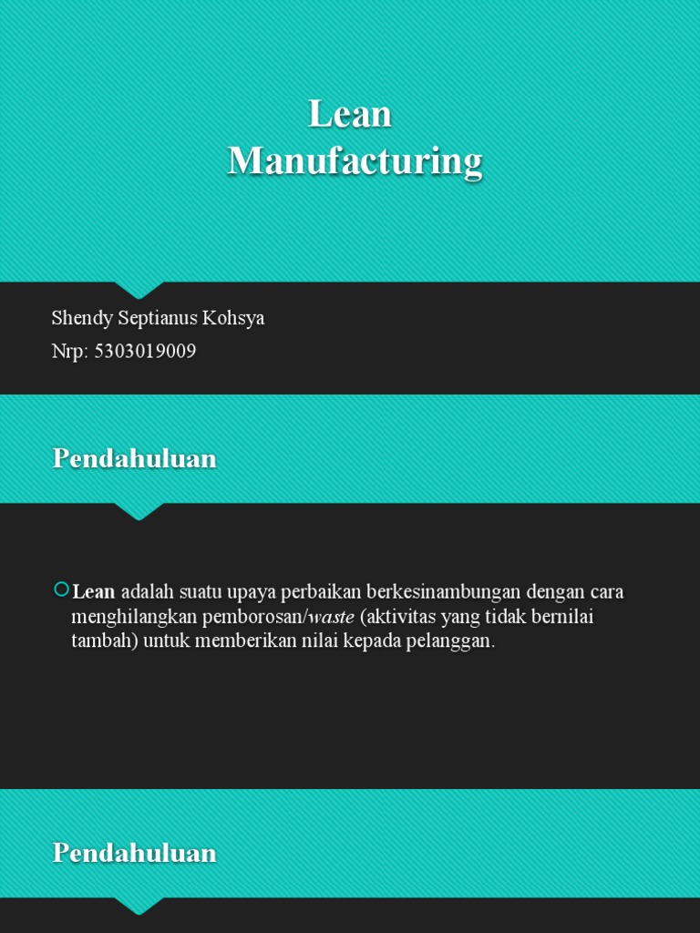 Lean Manufacturing | PDF