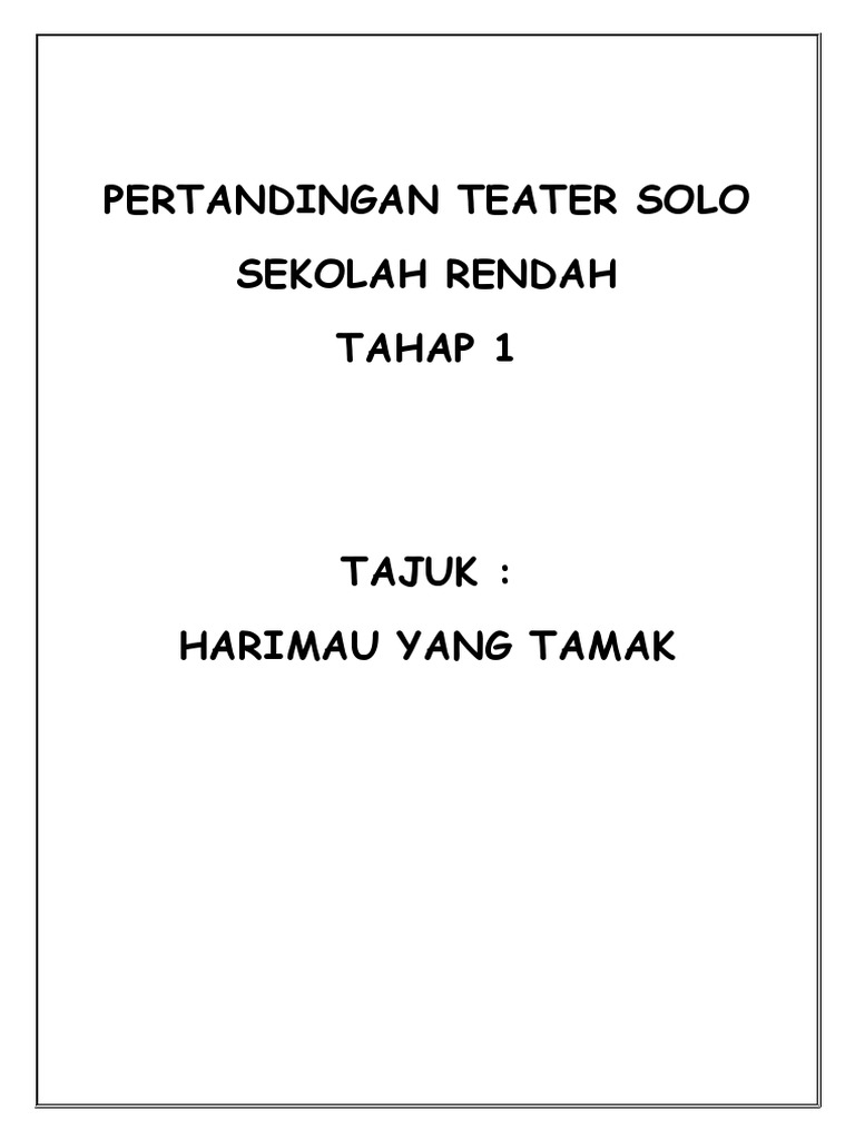 SKRIP TEATER SOLO - Gobi Krrish | PDF