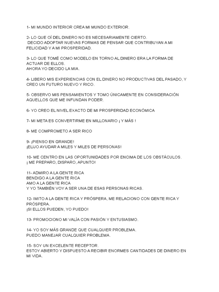 Mi Mundo Interior y la Riqueza Exterior | PDF