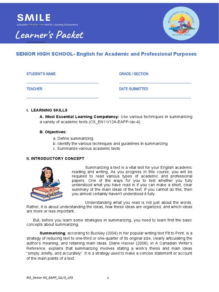 EAPP Grade-11-12 S1-2 Q1-3 LP-3 | PDF