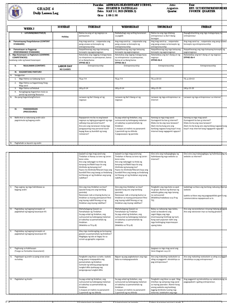 DLL Epp 4 Ict Week 2 | PDF