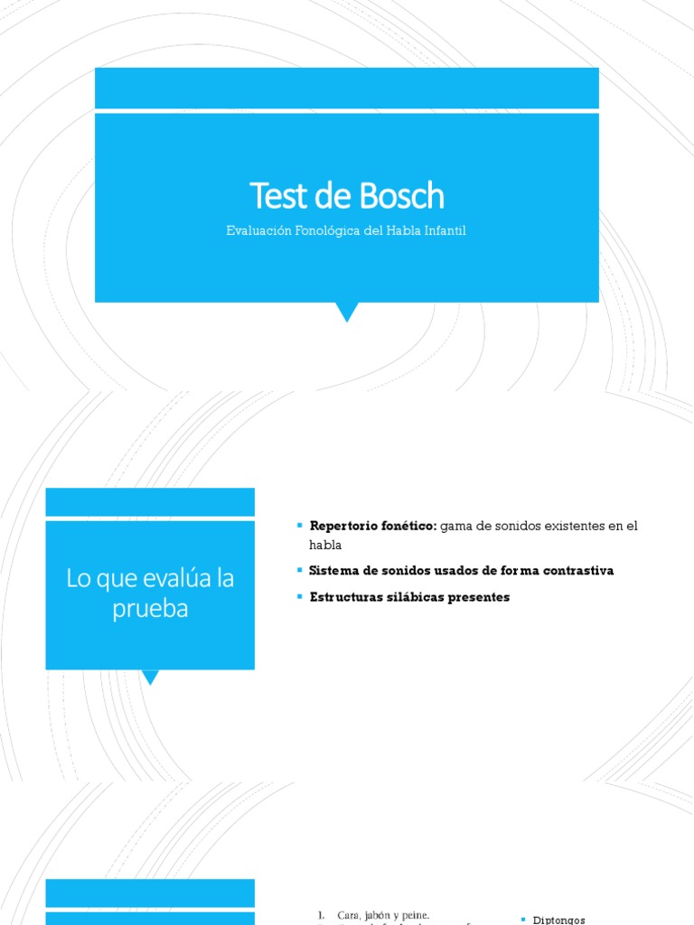 S7.1. Test de Bosch | PDF