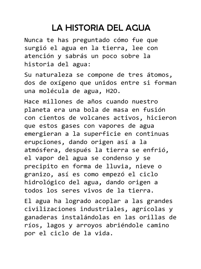 Historia Del Agua | PDF