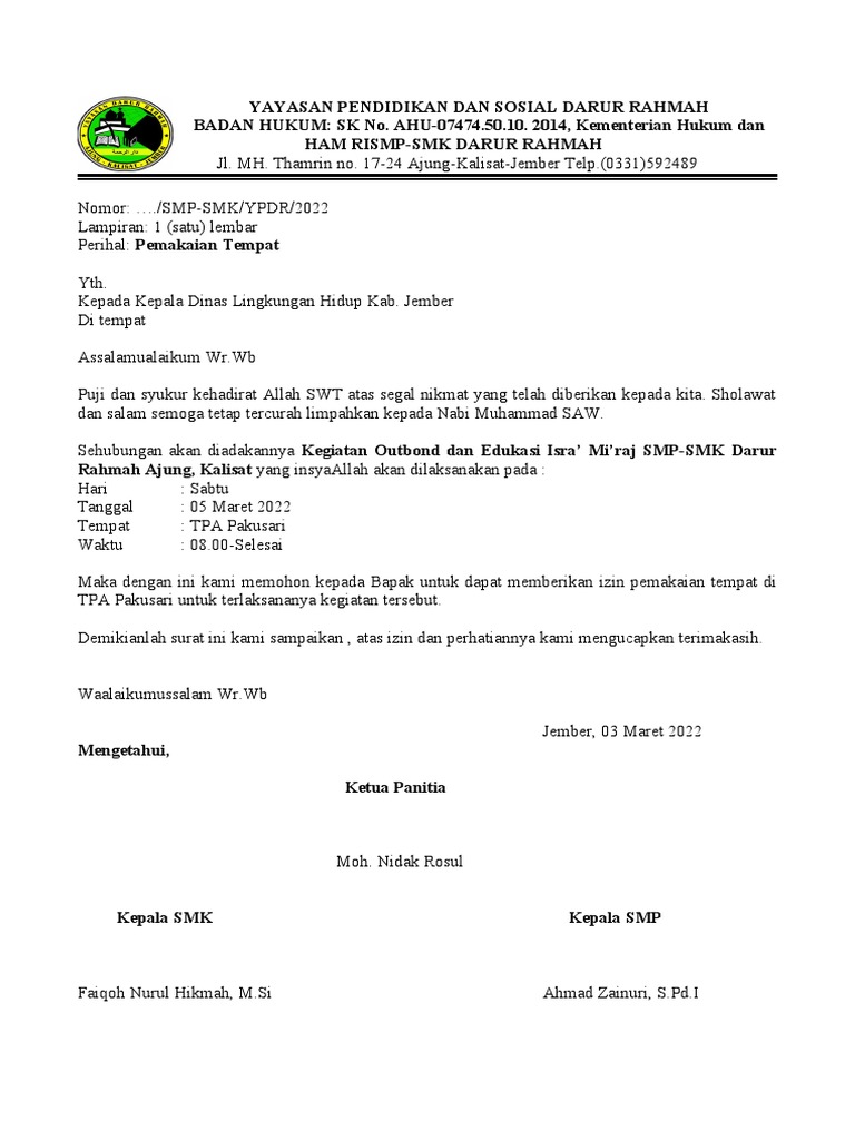 Surat Perizinan Tempat Pdf