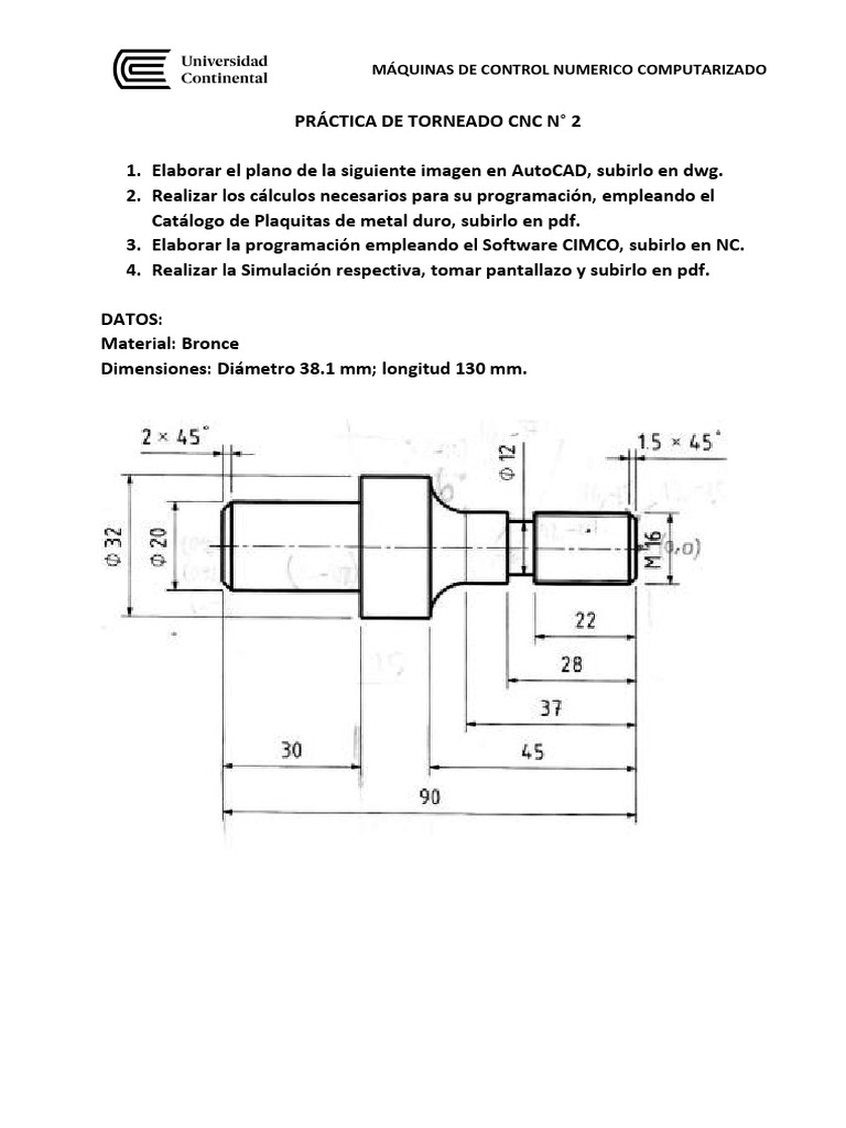Práctica de Torneado CNC 2 | PDF