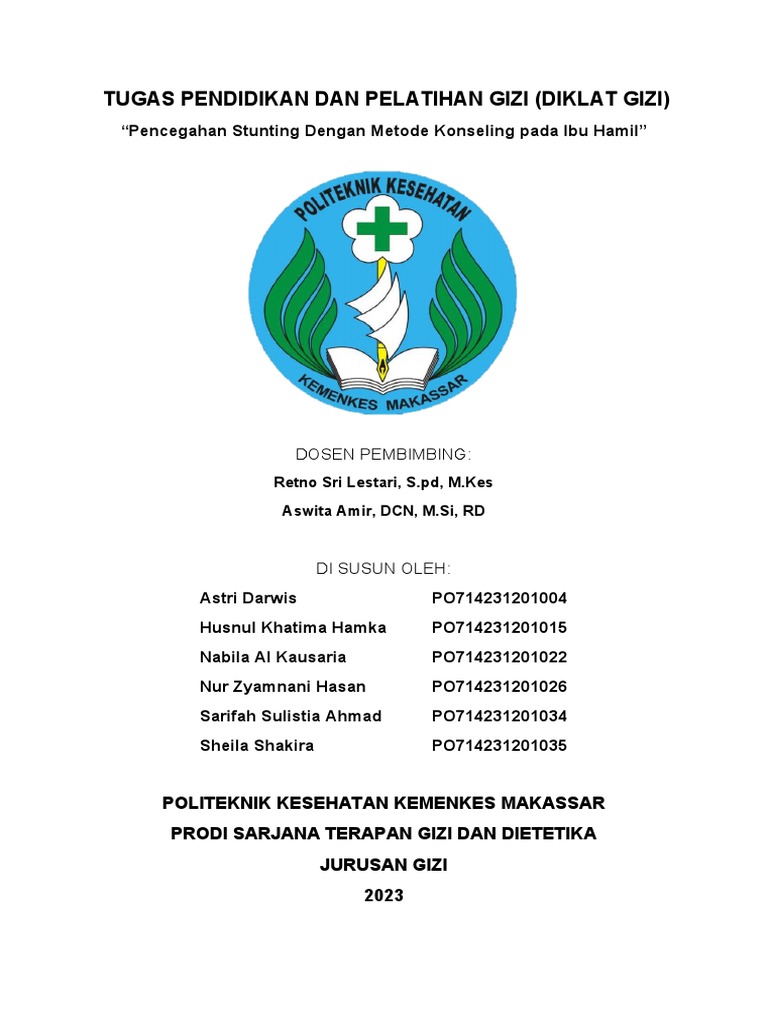 KLP 1 Tugas Pendidikan Dan Pelatihan Gizi | PDF