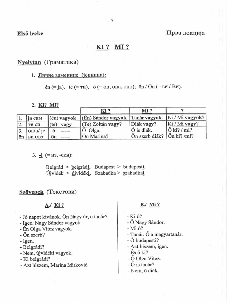 Madjarski Jezik Za Pocetnike | PDF