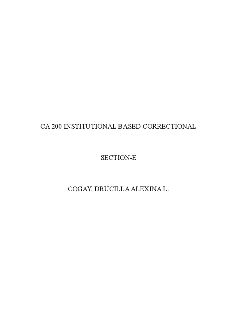 Ca 200 Institutional Based Correctional | PDF