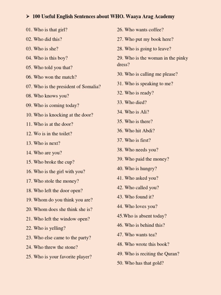 English Questions for Learners | PDF