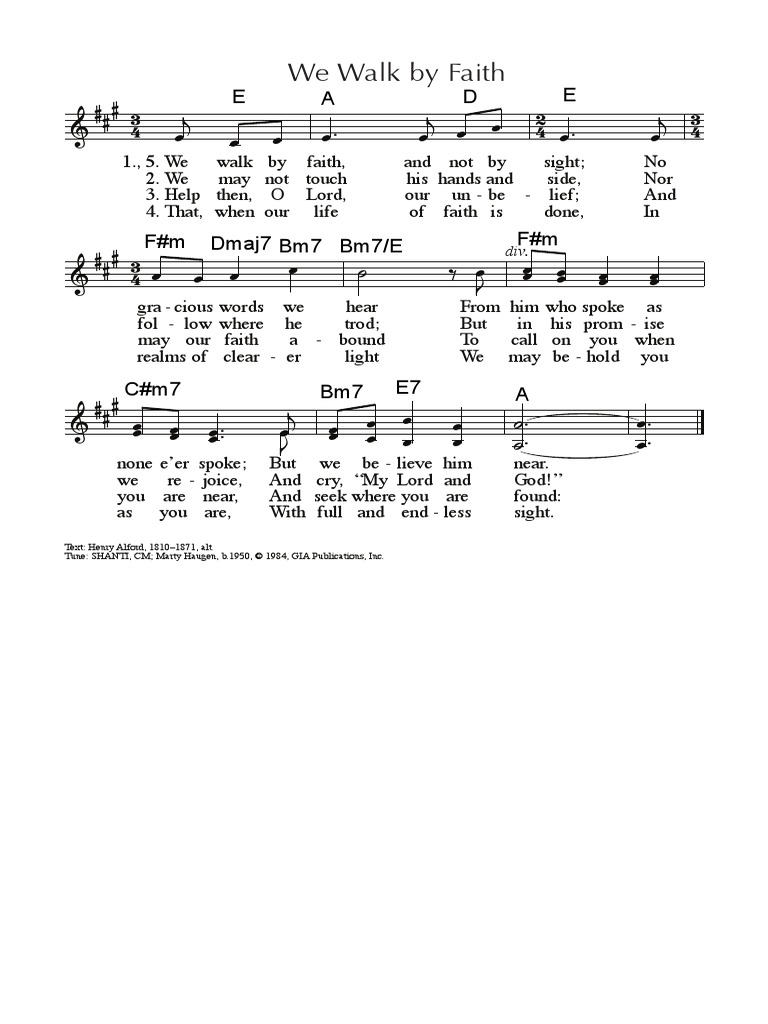 G3C - 680 We Walk by Faith (Chords) | PDF