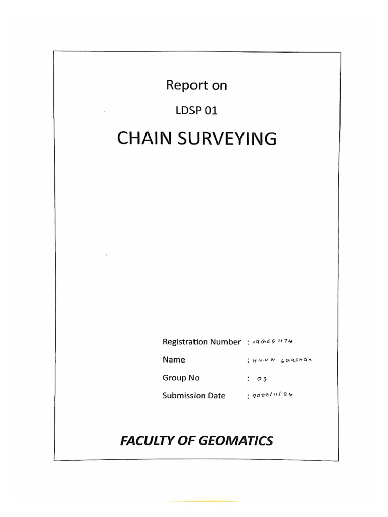 Chain Surveying LDSP 1 My Report | PDF