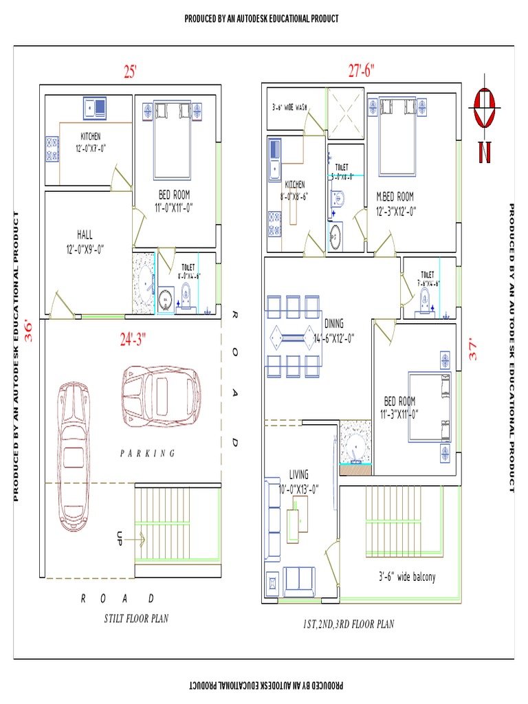 100 Sq Yards Duplex House Plan | PDF