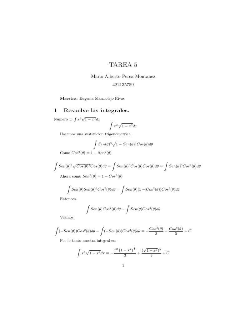 Tarea 5 Calculo 2 | PDF | Métodos y materiales de enseñanza
