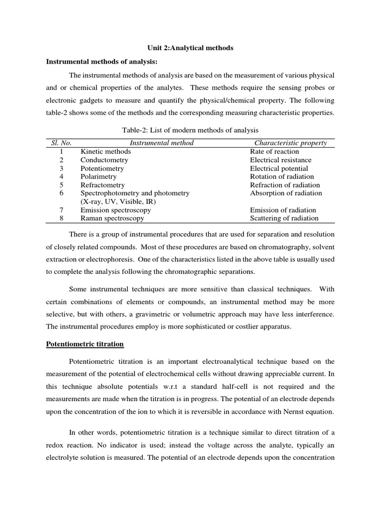 Instrumental Methods of Analysis | PDF | Titration | Chemistry