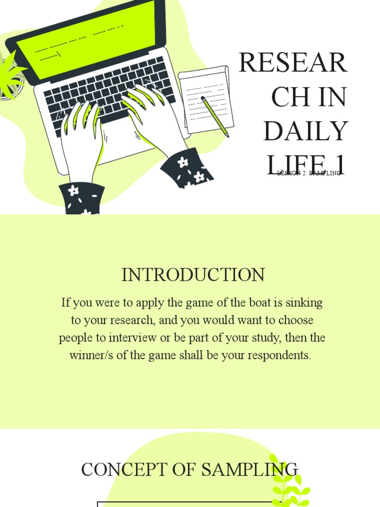 RESEARCH IN DAILY LIFE: A GUIDE TO SAMPLING | PDF | Sampling ...