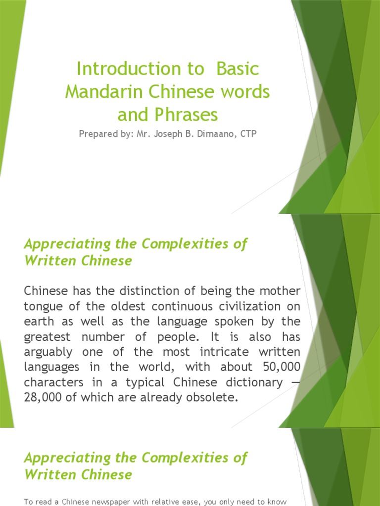 Basic Mandarin Words & Phrases Guide | PDF | Standard Chinese | Chinese ...