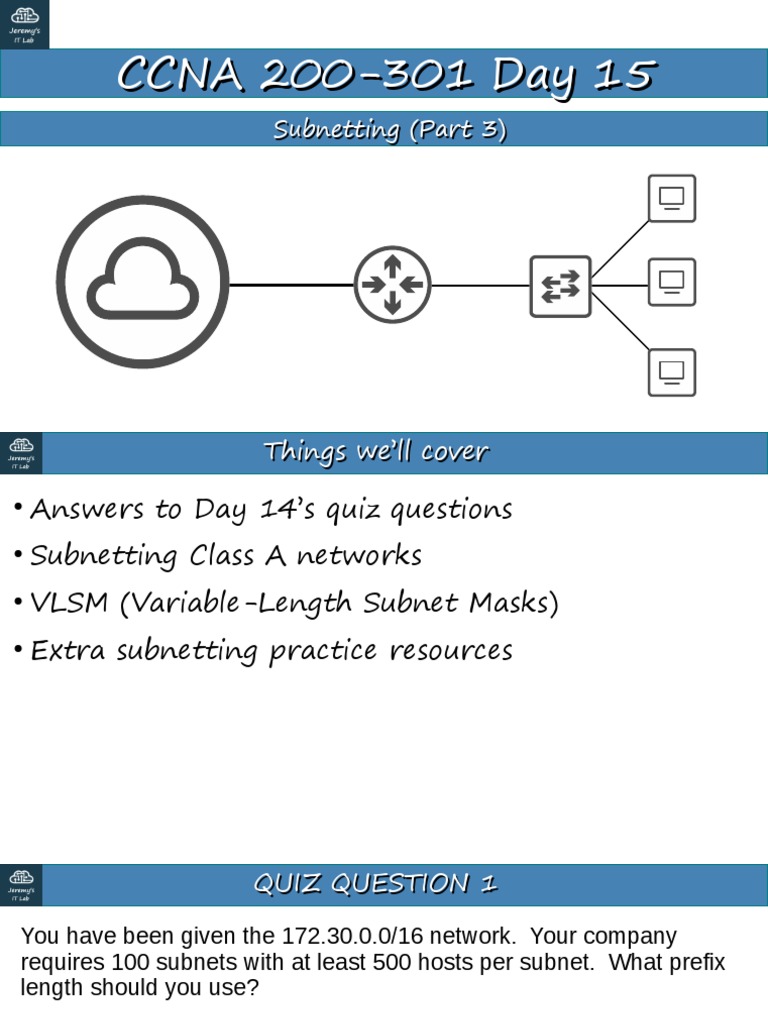 CCNA Subnetting Practice and VLSM Guide | PDF | Home & Garden