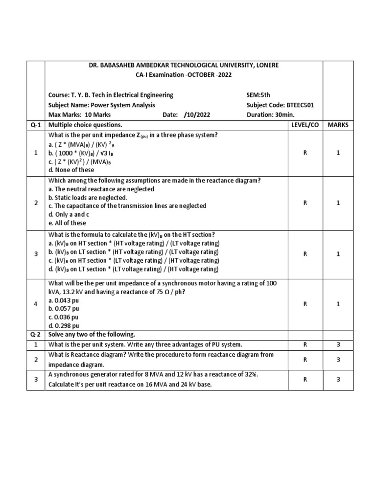 Psa Ca-I 2022-23 | PDF