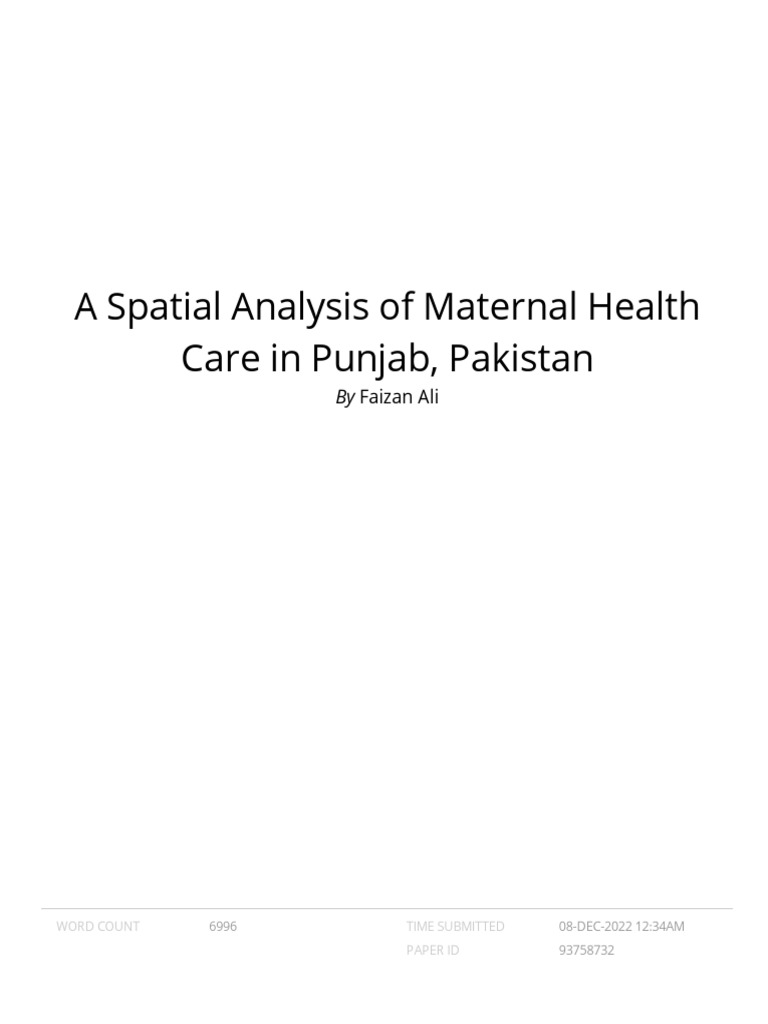 A Spatial Analysis of Maternal Health Care in Punj | PDF | Health Care | Social Programs