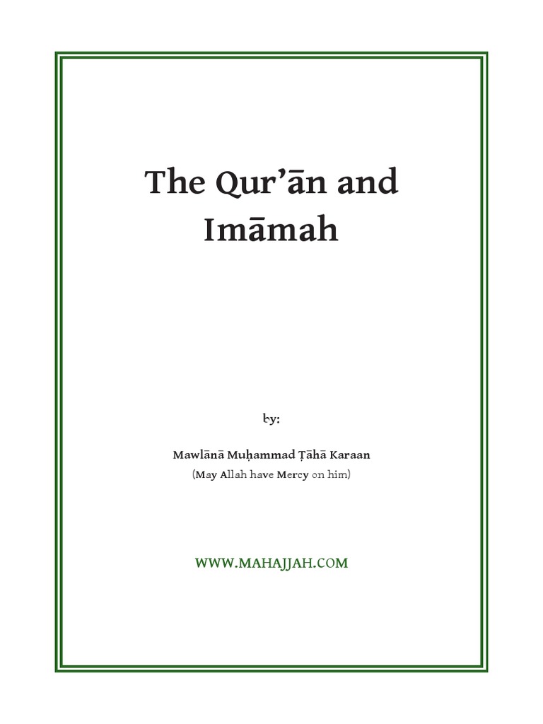 The Quran and Imamah | PDF | Shia Islam | Prophets And Messengers In Islam