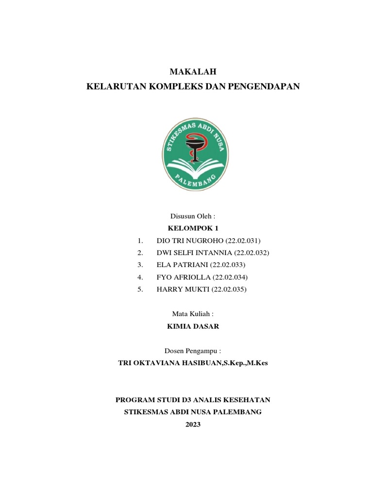 Kelarutan Kompleks dan Ksp dalam Kimia | PDF