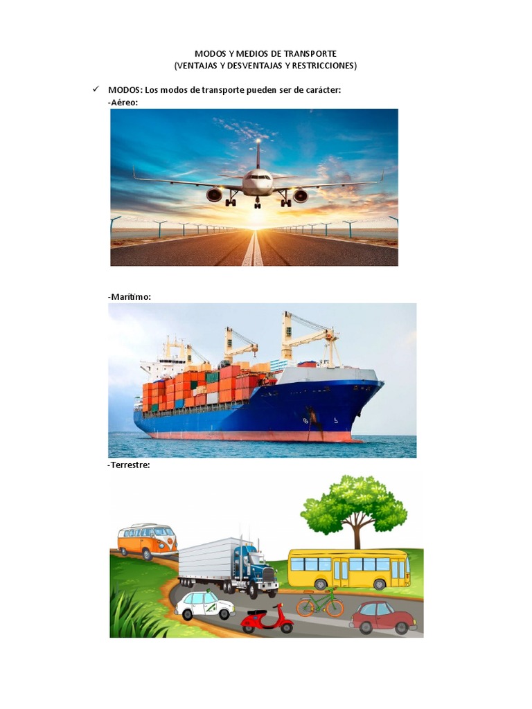Modos y Medios de Transporte | PDF | Negocios